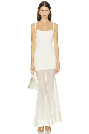 SEROYA Inga Dress In Cream - Eggshell