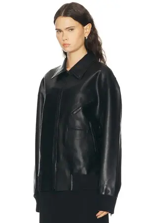Norma Kamali Oversized Classic Zip Front Jacket