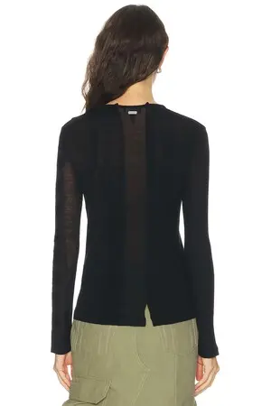 Marc Jacobs Sheer Paneled Knit Long Sleeve Top
