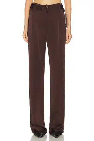 Lapointe Lightweight Satin High Waisted Belted Pant