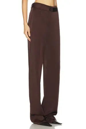Lapointe Lightweight Satin High Waisted Belted Pant