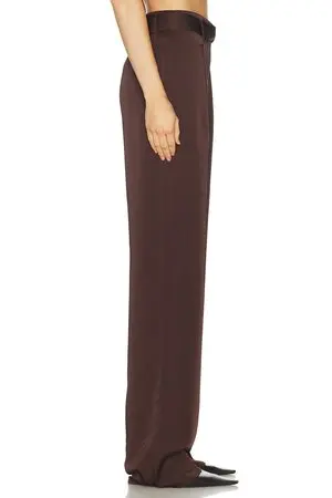 Lapointe Lightweight Satin High Waisted Belted Pant