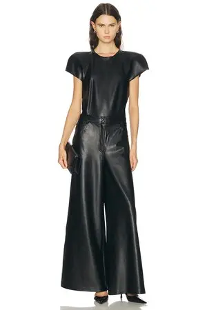 Norma Kamali Cap Sleeve Bomber Bodysuit - Black