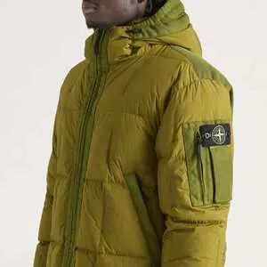Stone Island Garment Dyed Crinkle Reps Ny Hooded Down Jacket