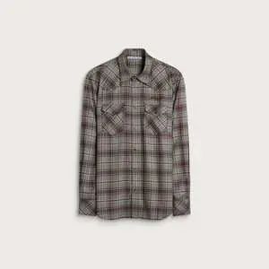 Acne Studios Surrow Check Flannel Long Sleeve Shirt Multi Grey