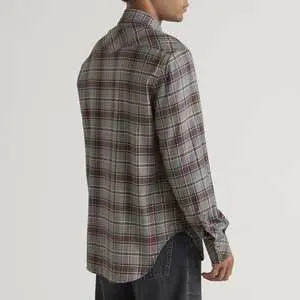 Acne Studios Surrow Check Flannel Long Sleeve Shirt - Multi Grey