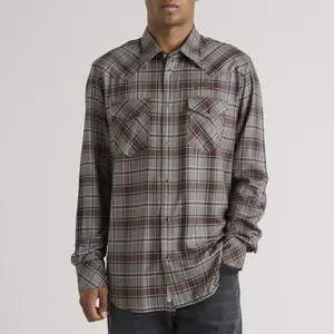 Acne Studios Surrow Check Flannel Long Sleeve Shirt - Multi Grey