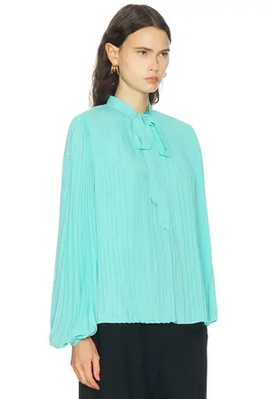 TOM FORD Crepe De Chine Sunray Plisse Lavalliere Shirt