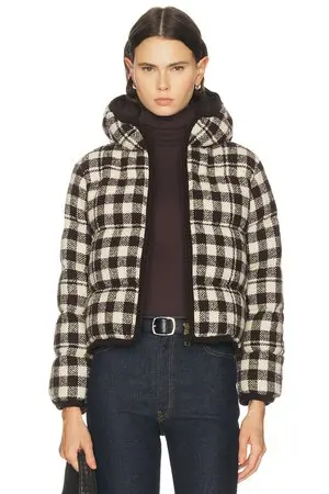 Moncler Abstraction Jacket In Brown - Brown Check