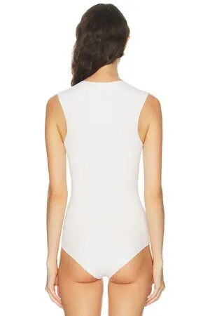 JIL SANDER Sleeveless Bodysuit Top In White