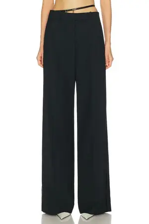 TOM FORD Sharp Slanted Belted Tuxedo Wide Leg Pant
