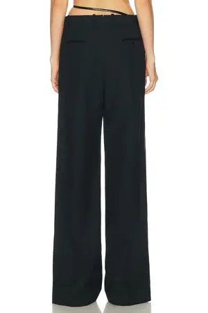 TOM FORD Sharp Slanted Belted Tuxedo Wide Leg Pant