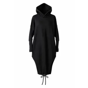 YOGI8APPAREL Dune Drift Hoodie Dress - Black