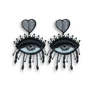 VETKA Dangle Eye Earrings- Shadowed Passion - Black