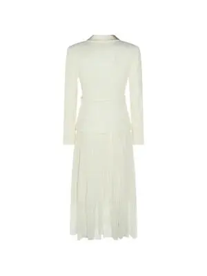 SELF-PORTRAIT Shawl Collar Midi Dress