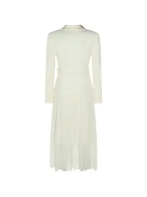 SELF-PORTRAIT Shawl Collar Midi Dress - Multicolor