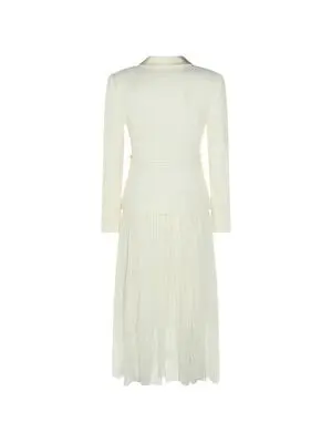 SELF-PORTRAIT Shawl Collar Midi Dress - Multicolor
