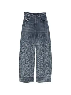 DIESEL® Diesel Women Wide-Leg Denim Jeans Multicolor