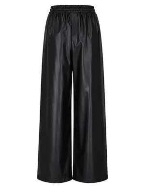 MAISON MARGIELA Pantalone Ampio In Ecopelle - Black
