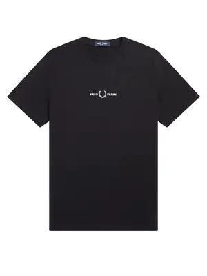 Fred Perry T-shirt Con Logo Ricamato - Black