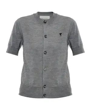 AMI Paris De Coeur Short-sleeve Cardigan