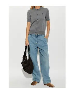 AMI Paris De Coeur Short-sleeve Cardigan