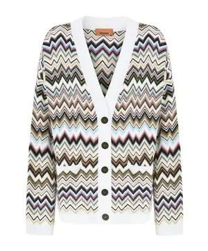 Missoni Zigzag-knit V-neck Cardigan - Multicolor