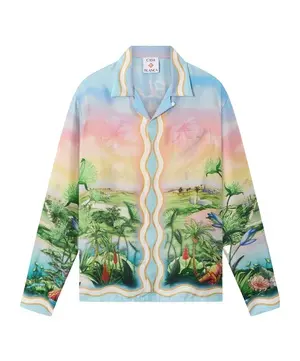 Casablanca Long Sleeve Satin Shirt - Multicolor
