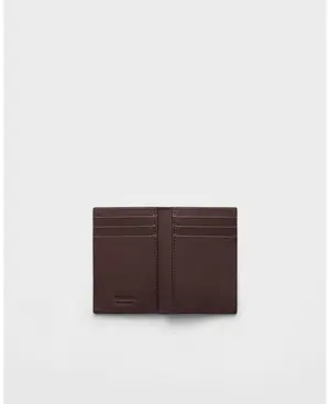 Prada Leather Card Holder - Brown