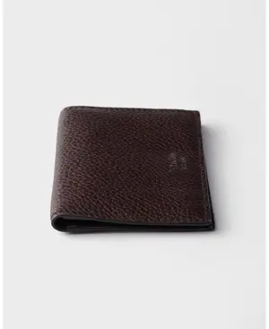 Prada Leather Card Holder - Brown