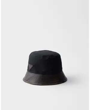 Prada Technical Cotton And Leather Bucket Hat