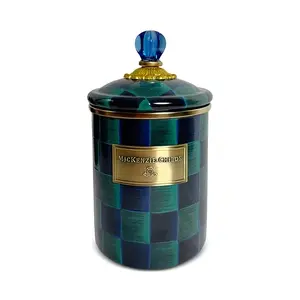 MACKENZIE-CHILDS Check Medium Canister - Juniper