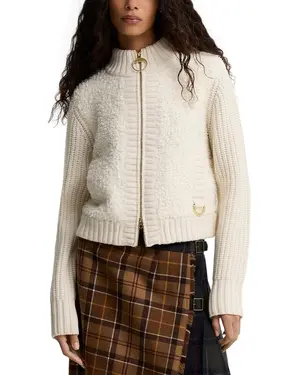 Barbour Hazelwood Knitted Sherpa Fleece Bomber Jacket