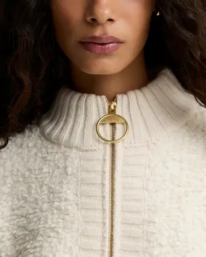 Barbour Hazelwood Knitted Sherpa Fleece Bomber Jacket