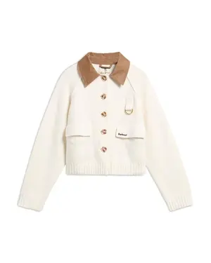 Barbour Alverstone Knitted Cardigan Jacket - Ecru