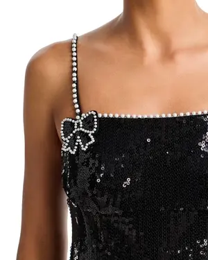 Aqua Sequinned Beaded Mini Dress Exclusive