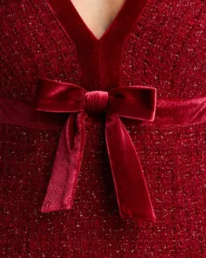 Aqua Sleeveless Tweed Bow Detail Dress Exclusive