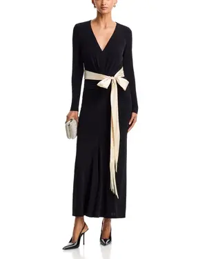 Aqua Satin Sash Ruched Maxi Dress Exclusive
