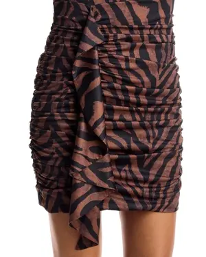Aqua Ziger Puffed Shoulder Mini Dress Exclusive