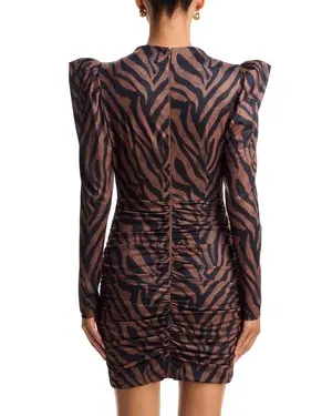 Aqua Ziger Puffed Shoulder Mini Dress Exclusive