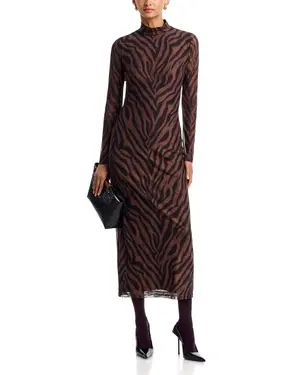 Aqua Mesh Mock Neck Maxi Dress Exclusive