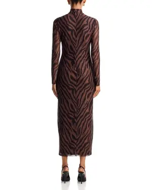 Aqua Mesh Mock Neck Maxi Dress Exclusive