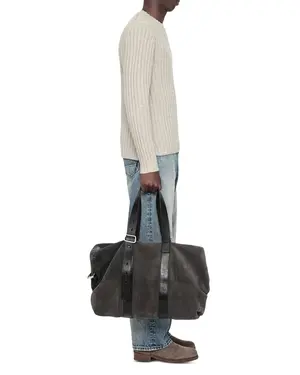 ALLSAINTS Liev Wool Blend Knit Stripe Crewneck Sweater - Feather Grey