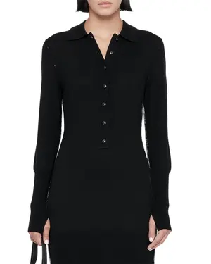 ALLSAINTS Coyte Wool Button Front Dress