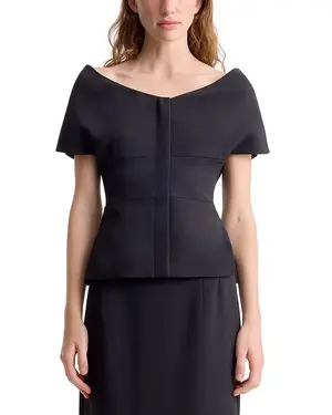 FFORME Dalia Paneled Off-the-shoulder Top - Black