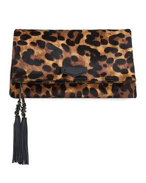 Rebecca Minkoff Tessa Medium Leopard Print Calf Hair Convertible Clutch
