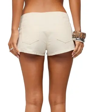 EDIKTED Ceresie Belt Denim Micro Shorts