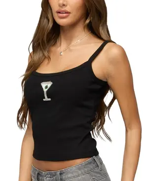 EDIKTED Martini Babe Ribbed Tank Top