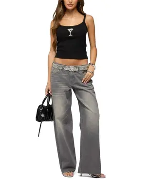 EDIKTED Martini Babe Ribbed Tank Top