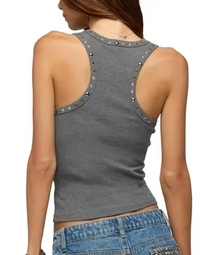 EDIKTED Charis Studded Ribbed Tank Top